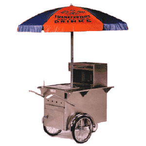 Hot Dog Push Cart with Umbrella | Deangelis Equipment Rentals| Sayville, NY