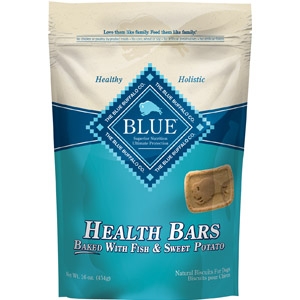 BLUE Health Bars Fish & Sweet Potato Baked Dog Treats | Family Farm ...