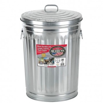 Behrens Galvanized Steel Garbage Pail 20 Gal | Liberty Home, Garden Inc ...