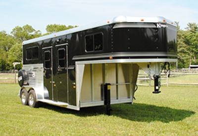 Belvedere Classic Black Skin (optional) All Aluminum 2-Horse Gooseneck ...