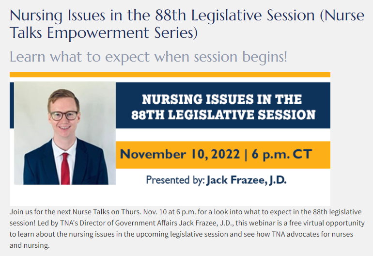 Nursing Issues in the 88th Legislative Session (Nurse Talks Empowerment ...