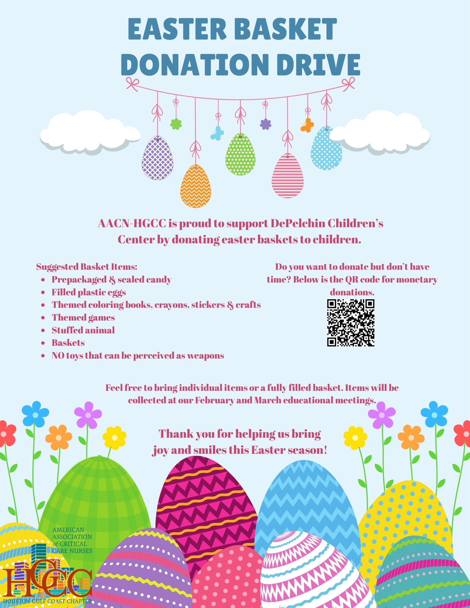 Easter Basket Donation Drive | The AACN Houston Gulf Coast Chapter | Nursing Network