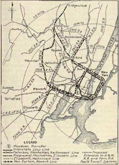 Extensive Rapid Transit Plan Proposed for North Jersey (1926-1927 ...