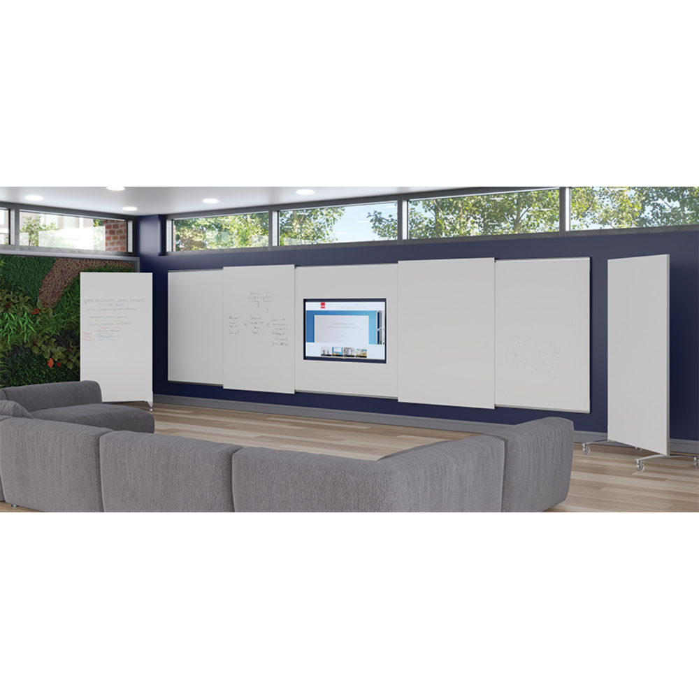 Tableau Blanc Mural Coulissant Dimension Slider - Egan - Oburo