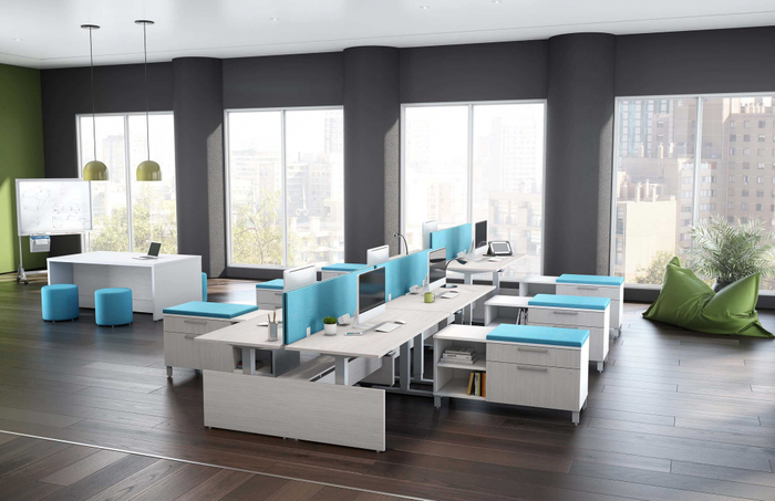 Elevation Adjustable Height Open Spaces Desks by Logiflex - Oburo