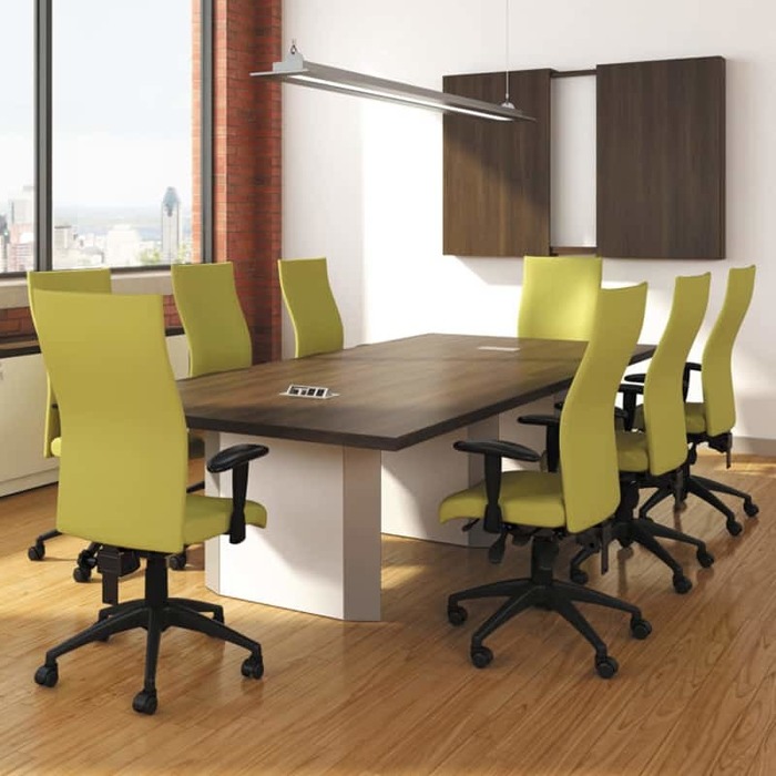 Arrow shape conference table bases by Logiflex - Oburo
