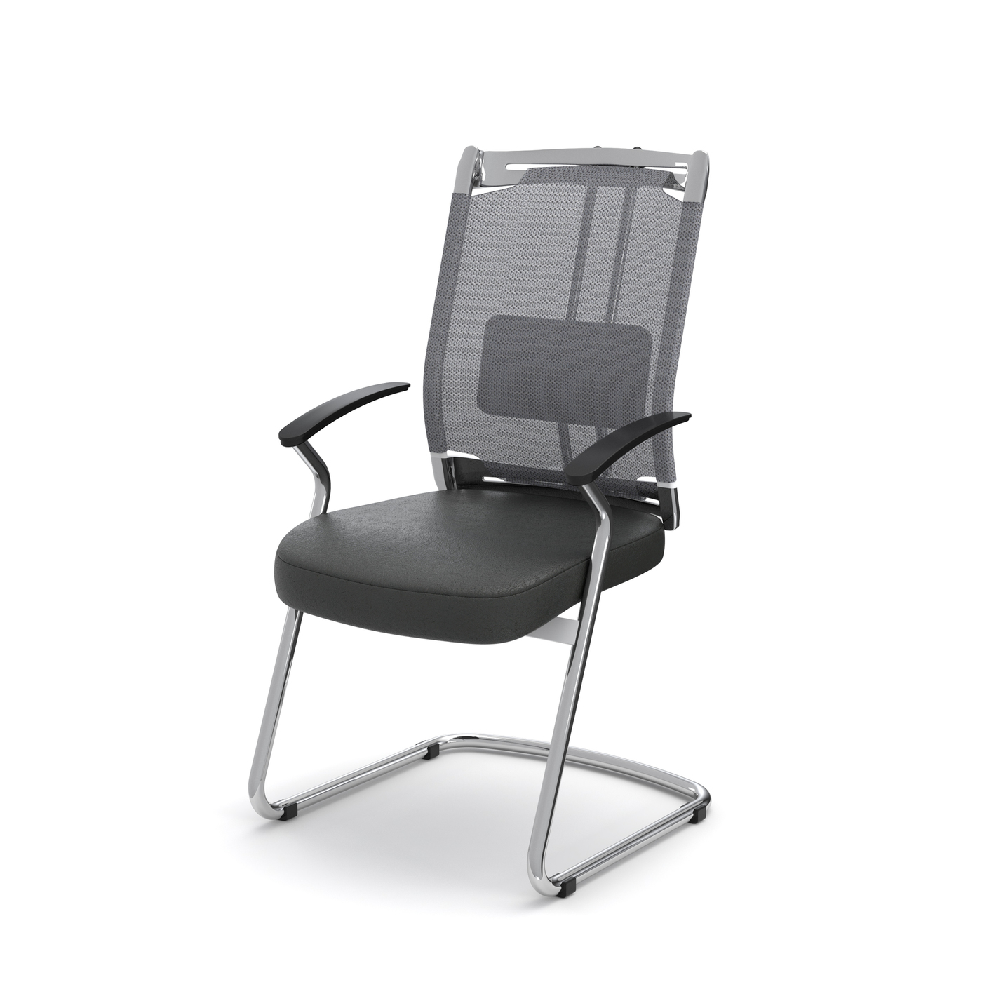 Multi-purpose chair with a high backrest, armrests and a cantilever ...