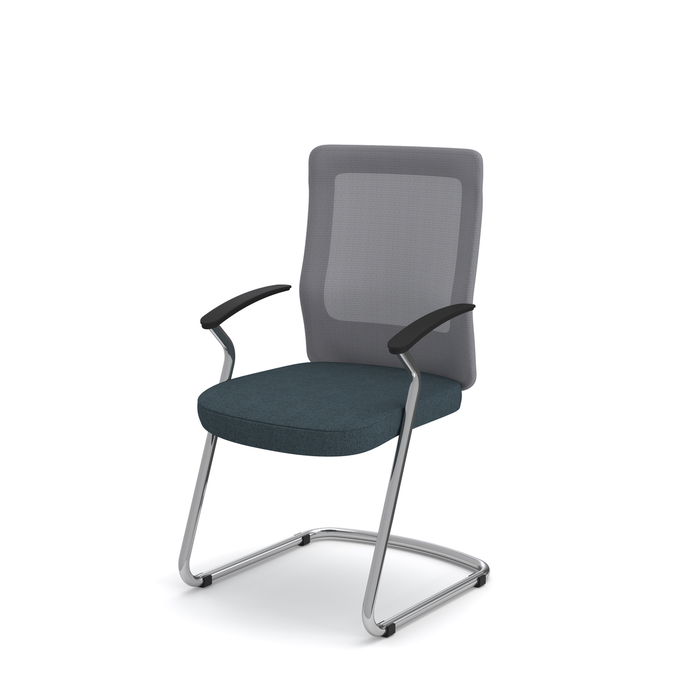 Multi-purpose chair with a medium backrest, armrests and a cantilever ...