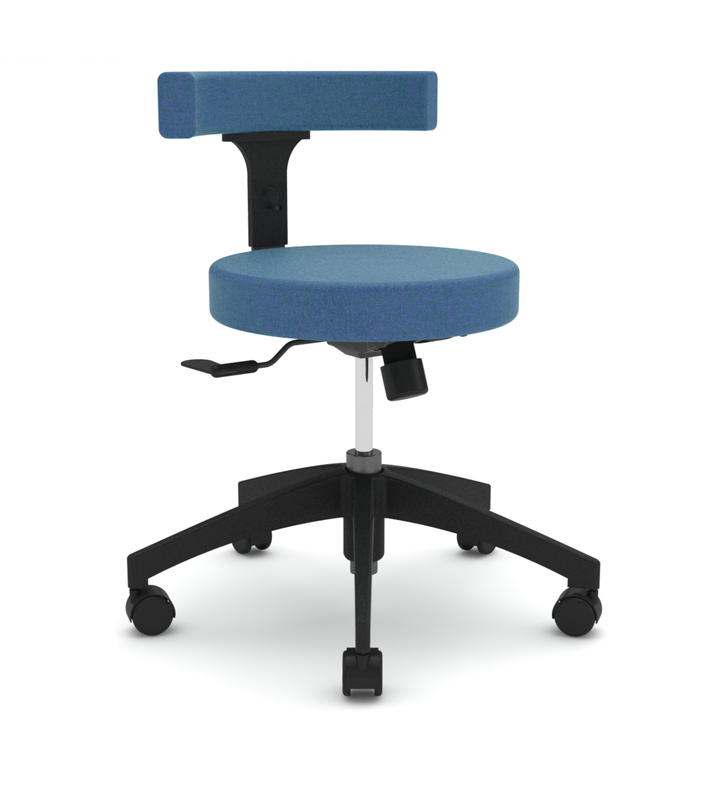 Compact multi-purpose stool with linear backrest and a star base by ...