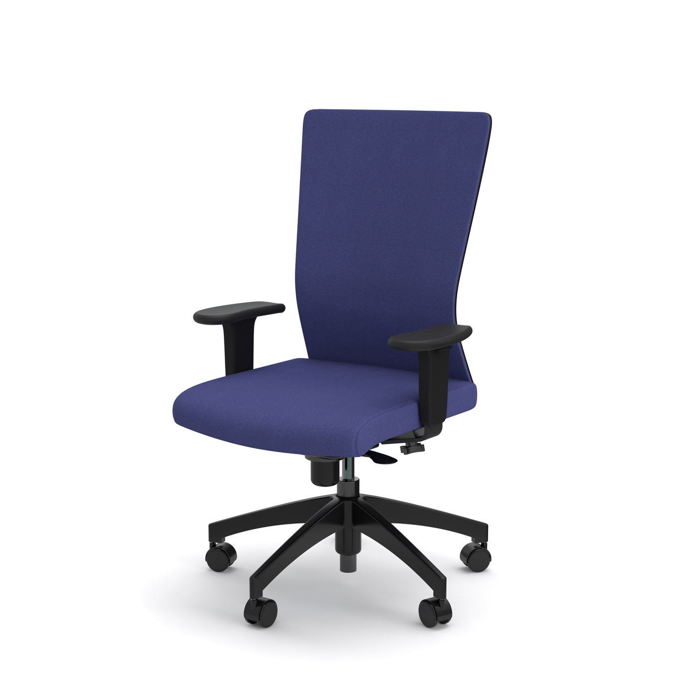 Ergonomic chair with a high fabric-covered mesh backrest and lumbar ...