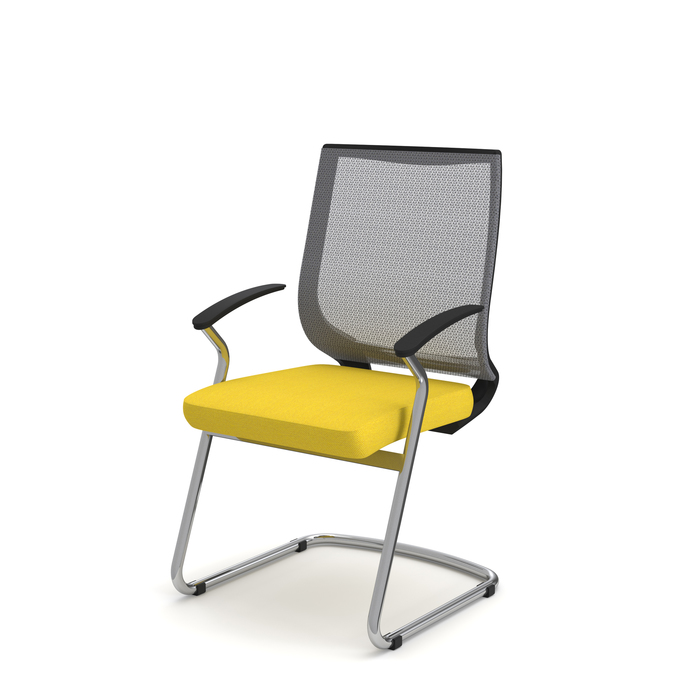 Multi-purpose chair with a mesh backrest and a cantilever frame by ADI ...