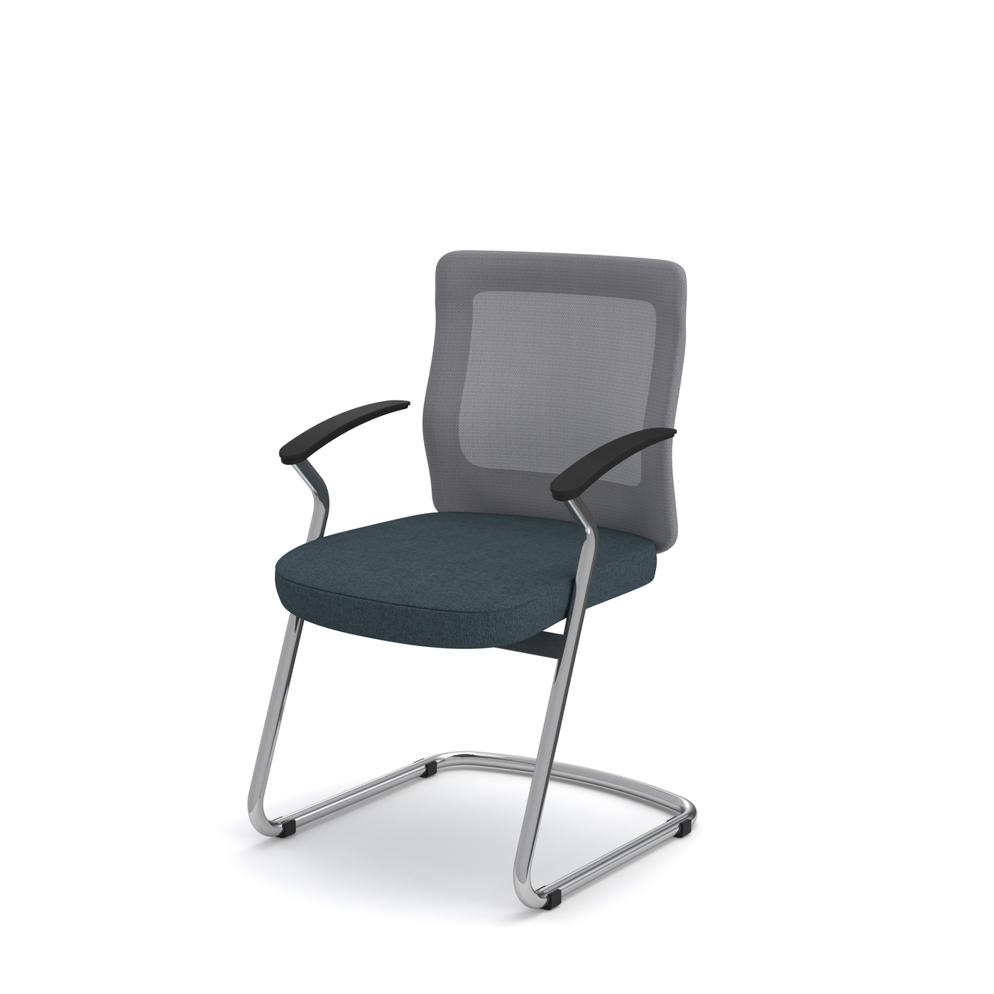 Multi-purpose chair with a low backrest, armrests and a cantilever ...