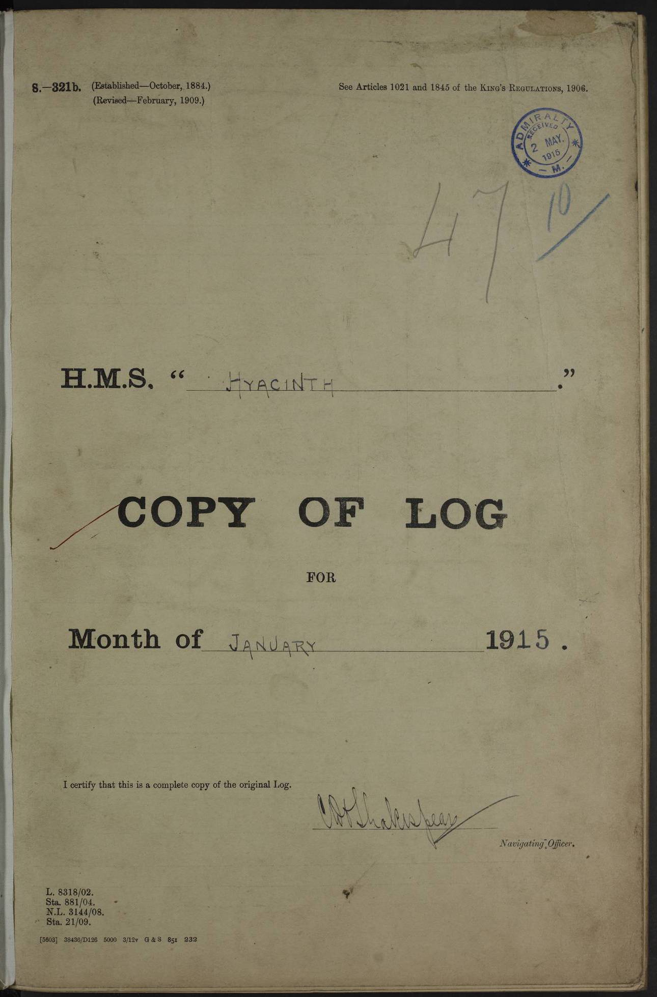 HMS Hyacinth, old 3rd class cruiser - British warships of World War 1