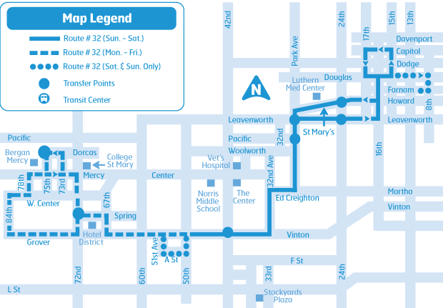 Omaha Maps Bus Stop