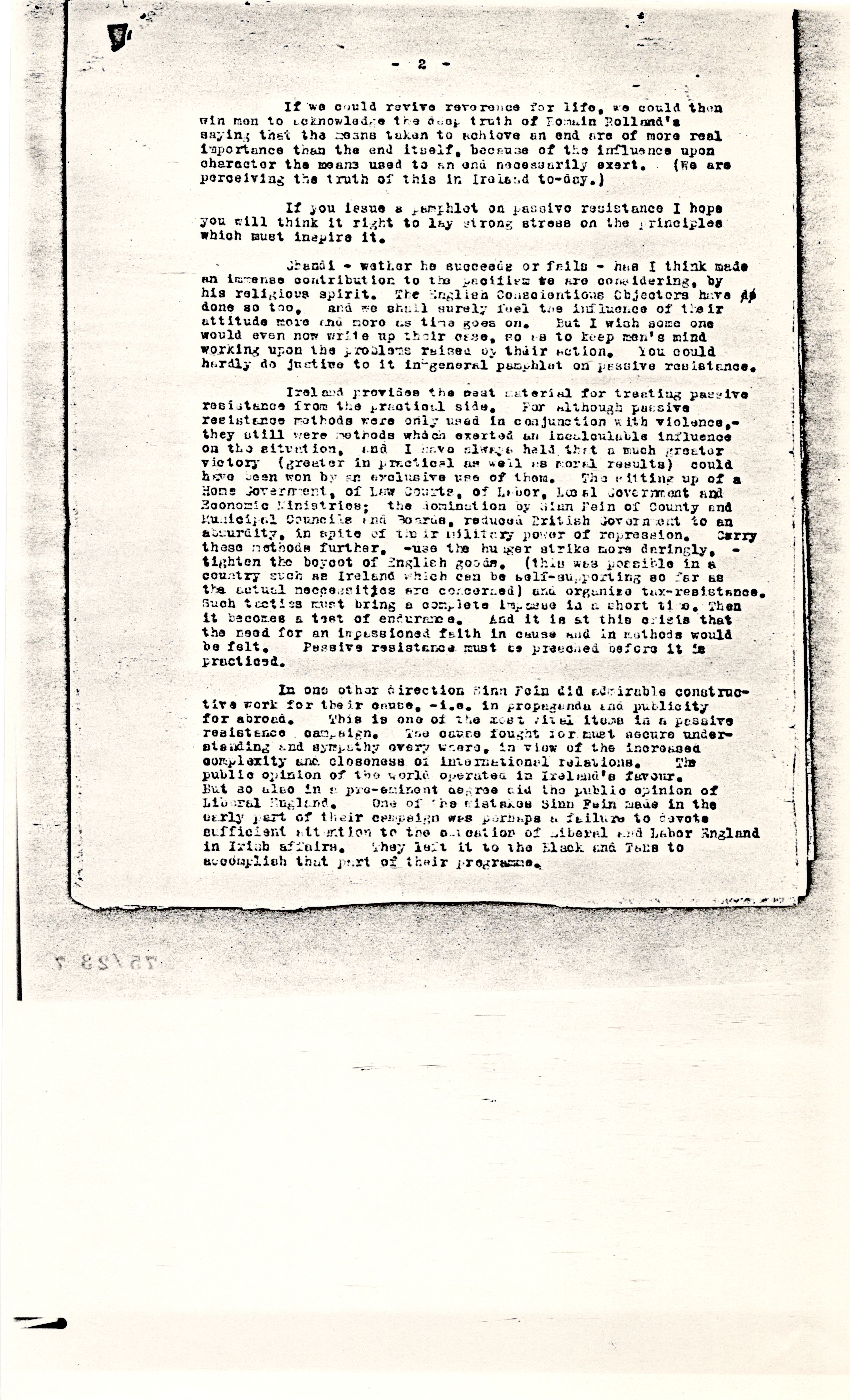 Notes on Passive-Resistance, March 1922 · Jane Addams Digital Edition