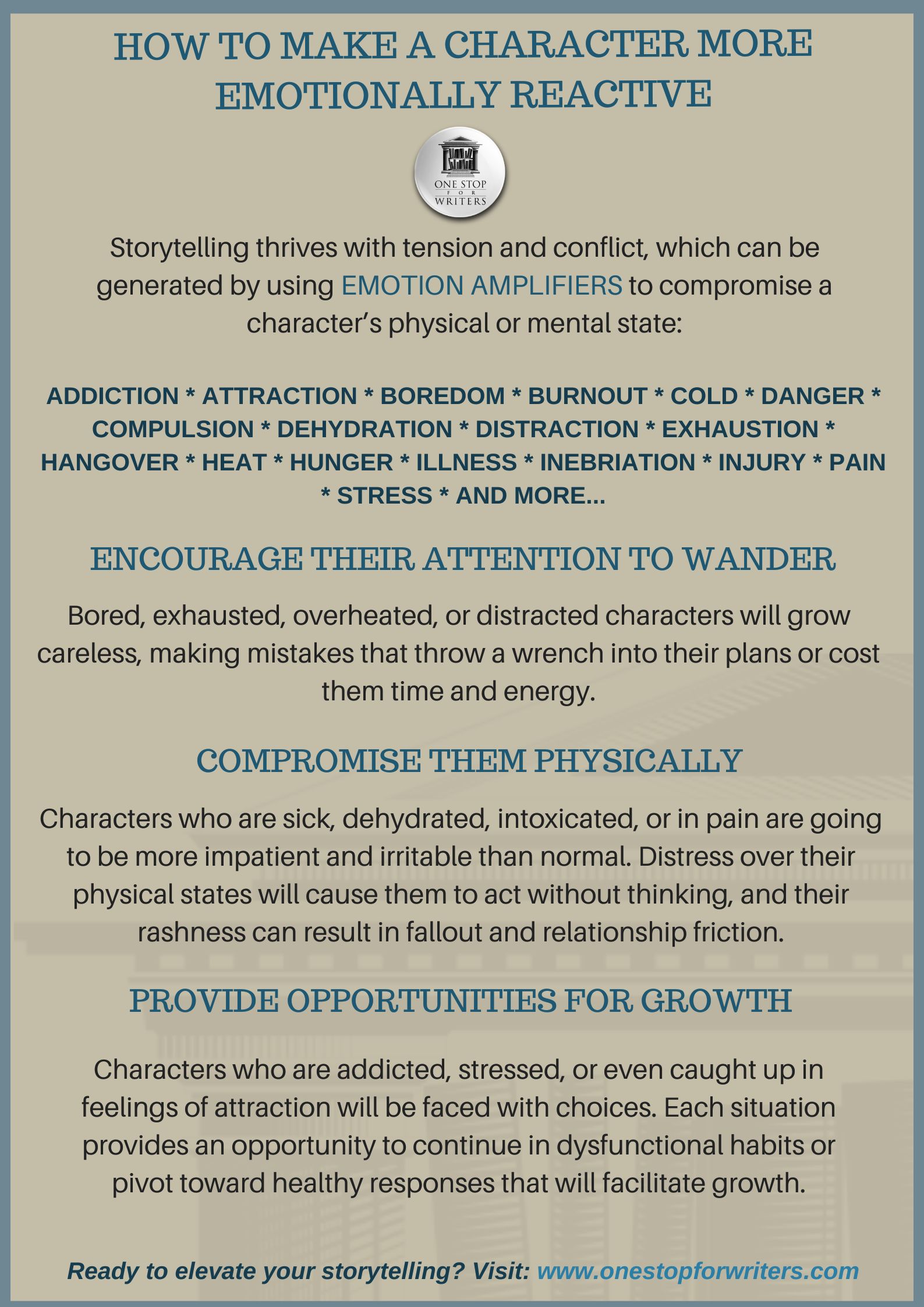 Checklists and Tip Sheets : EMOTION AMPLIFIER THESAURUS TUTORIAL | One ...