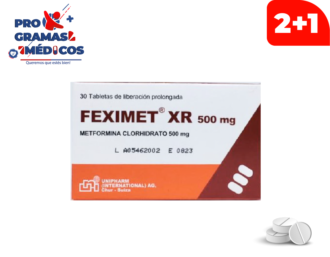 FEXIMET XR 500MG (METFORMINA) CAJA X 30 TAB (PM) (Precio x Unidad ...