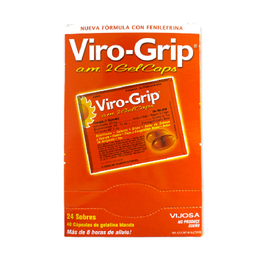 [3] VIRO GRIP GELCAPS AM CJA X 24 SOBRE X 2 CAP (Precio x Unidad ...