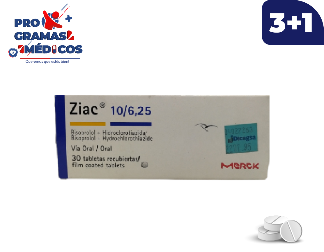ZIAC 10/6.25 X 30 TAB (PM) (Precio x Unidad) - Super Farmacias Medco ...