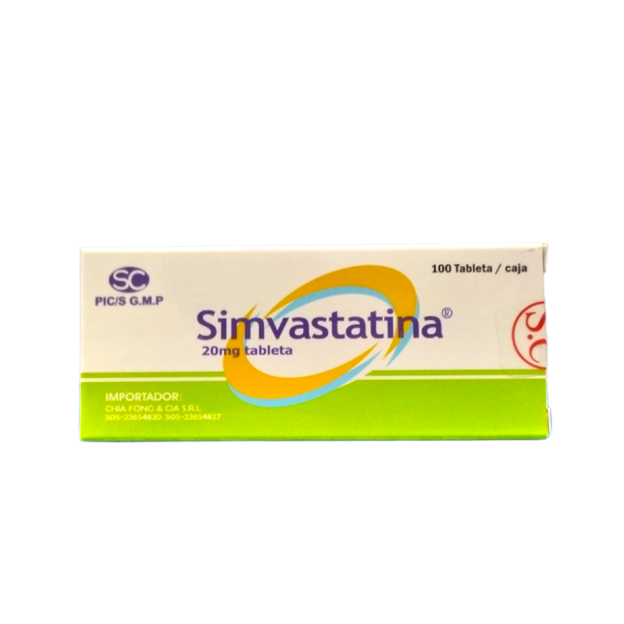 SIMVASTATINA 20 MG X 100 TAB CHIA FONG (Precio x Unidad) - Super ...