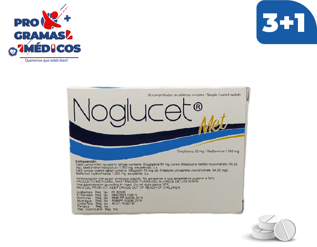 NOGLUCET MET 50/1000MG(SITAGLIPTINA) CAJ X 30 COMP(PM) - Super ...