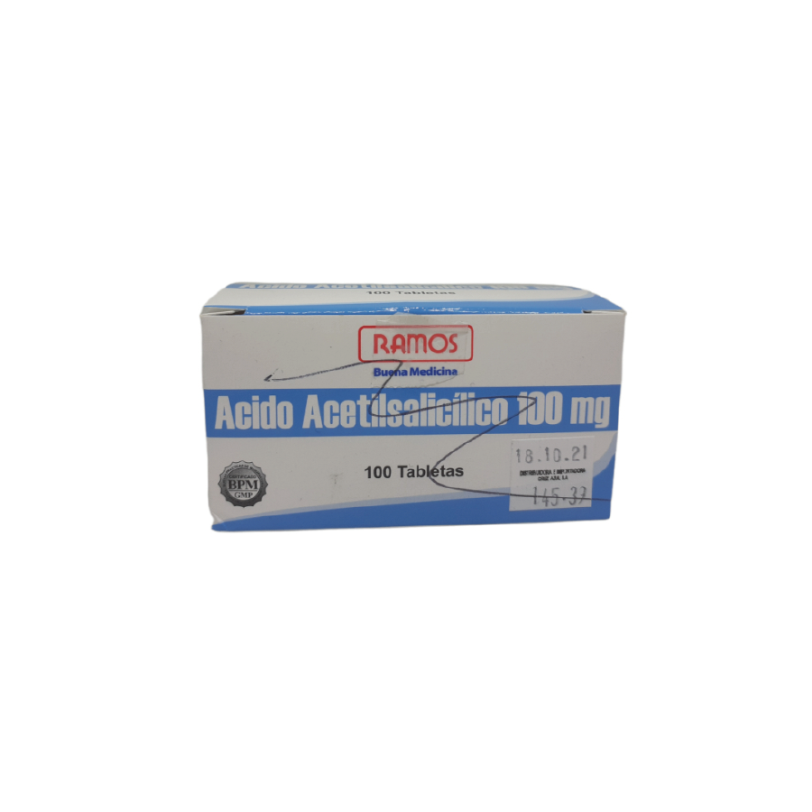 ACIDO ACETILSALICILICO 100 MG CJA X 100 TAB RAMOS (Precio x Unidad ...