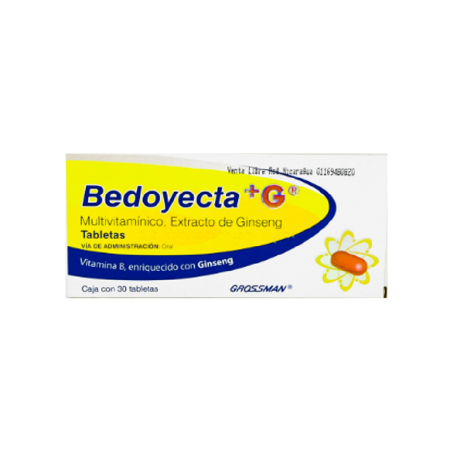 BEDOYECTA +G (MULTIVITAMINICO + GINSENG) CJA X 30 TAB (Precio x Unidad ...