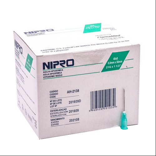 AGUJA HIPODERMICA DESC NIPRO 21 X1 1/2 X100 (C) (Precio x Unidad) - Super Farmacias Medco ...