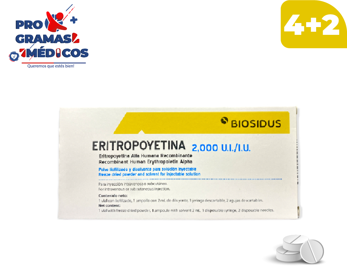 ERITROPOYETINA 2,000 UI AMP X 2ML BIOSIDUS (PM) - Super Farmacias Medco ...