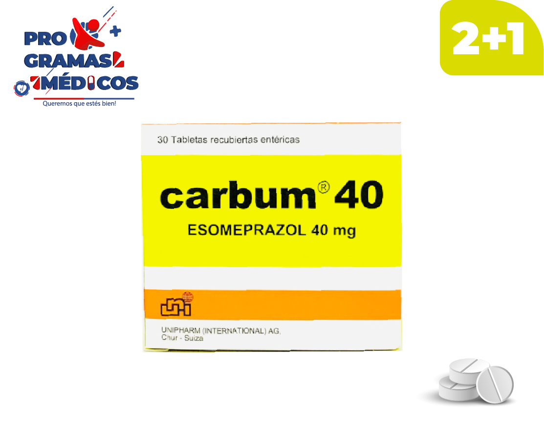 [1] CARBUM 40 MG (ESOMEPRAZOL) CAJA X 30 TAB (PM) (Precio x Unidad ...