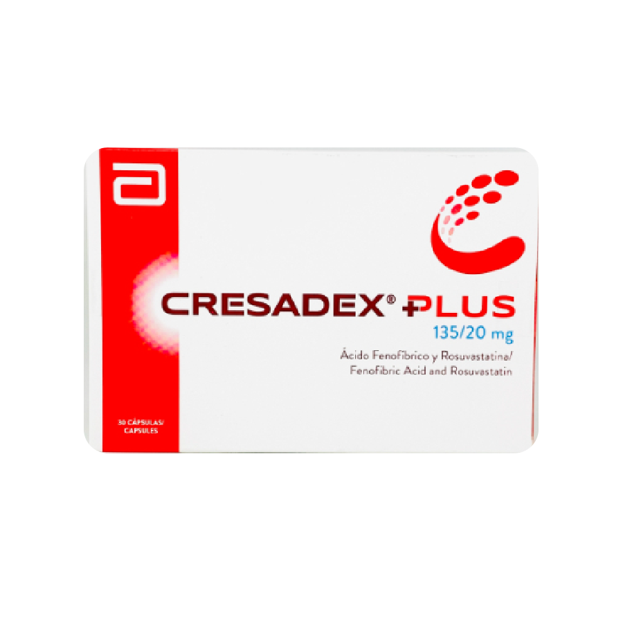 CRESADEX PLUS 135/20 MG CJA X 30 CAPS (ROSUV + ACI FENOFIBRI - Super ...