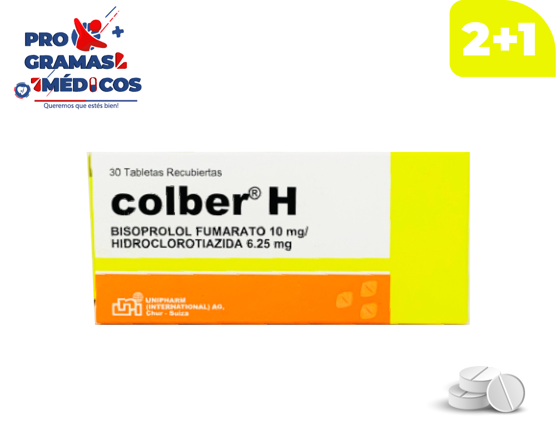 COLBER H 10/6.25 MG CAJA X 30 TAB (PM) (Precio x Unidad) - Super ...
