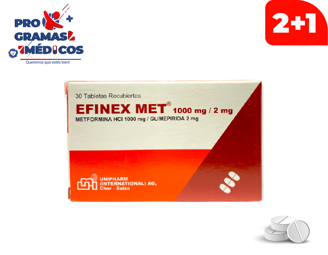 EFINEX MET 2MG/1000MG CAJA X 30 TAB (PM) - Super Farmacias Medco ...