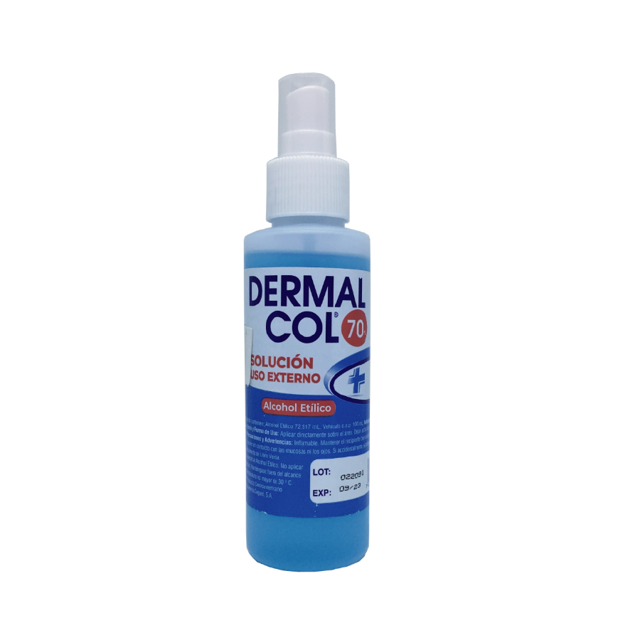 DERMALCOL SPRAY ALCOHOL AL 70 % FCO X 60 ML - Super Farmacias Medco ...