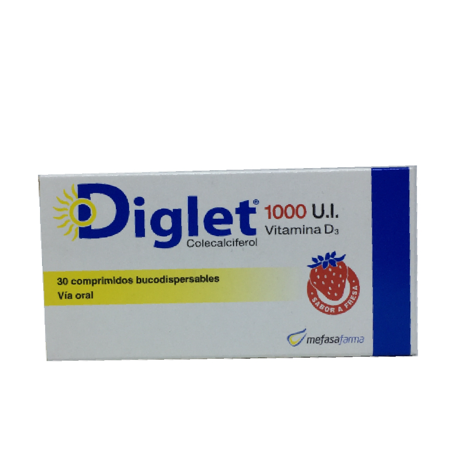 DIGLET (VIT D3) COLECALCIFEROL 1000UI CJA X 30 COMP DISP - Super ...