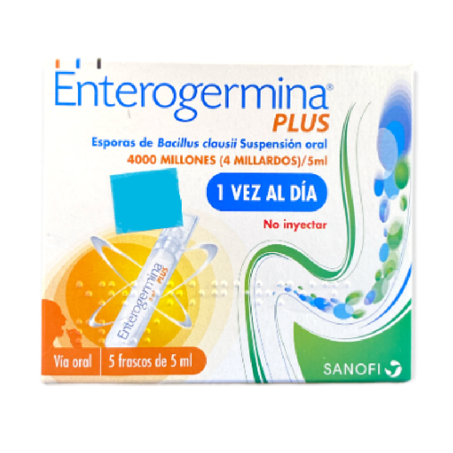 ENTEROGERMINA PLUS 4 MILLONES/5 ML CJA X 5 VIAL BEBIBLE (Precio x ...