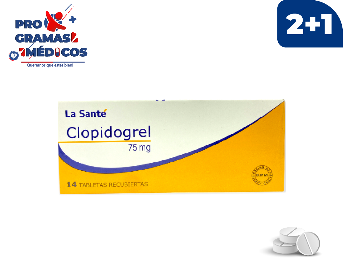 CLOPIDOGREL 75 MG SANTE CJAX14 TAB (PM) (Precio x Unidad) - Super ...