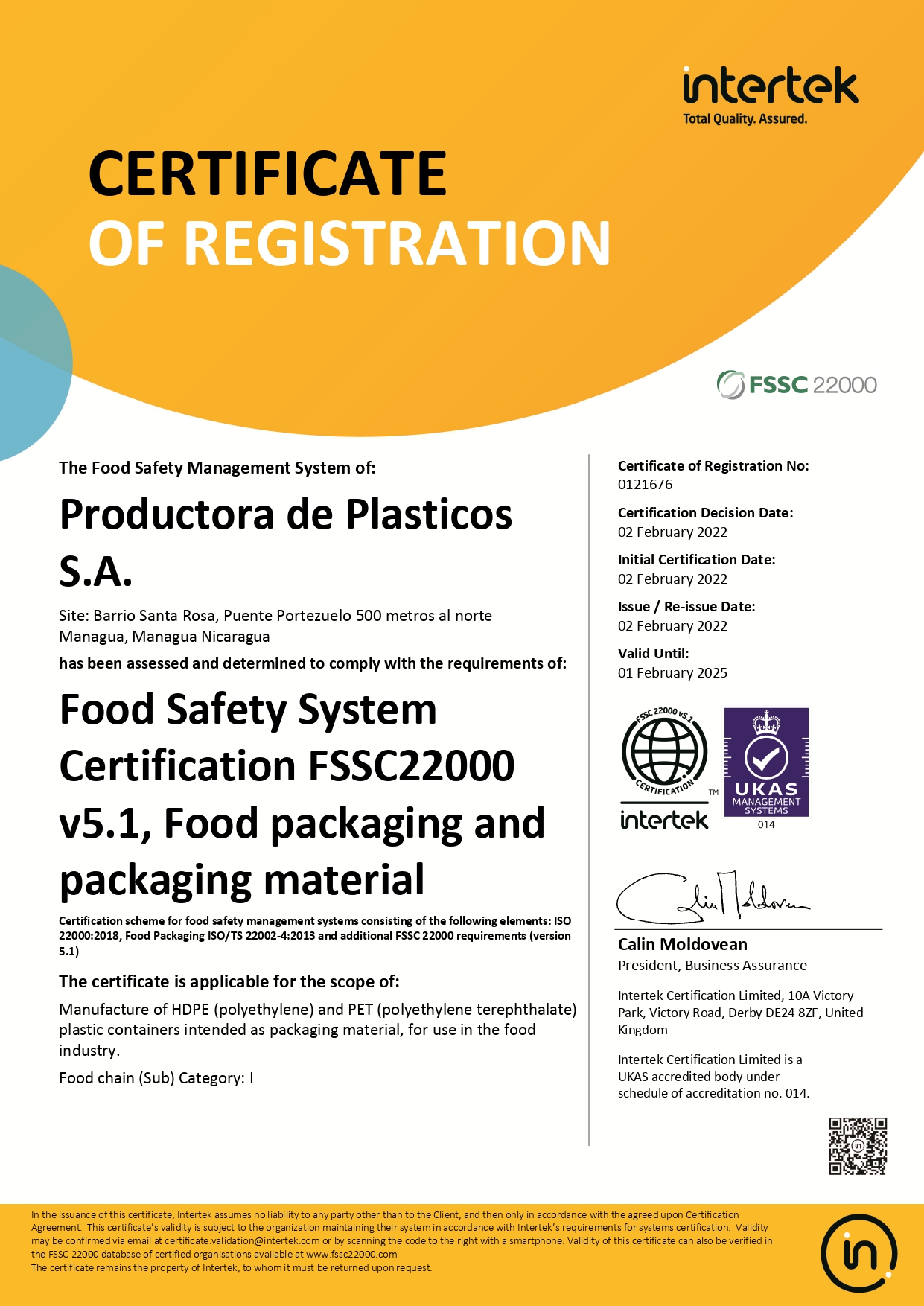 Certificaciones - Logros - Proplasa