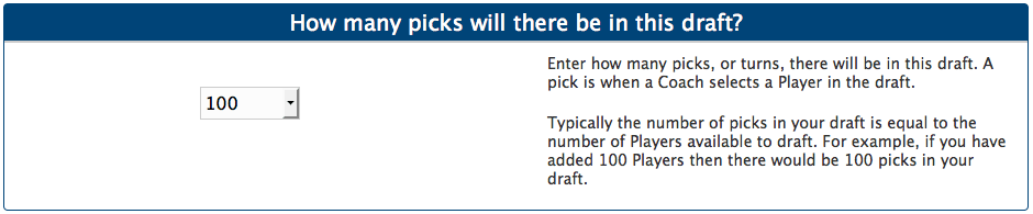 Sample Drafts | Youth Sports League Draft | OnlineDraft