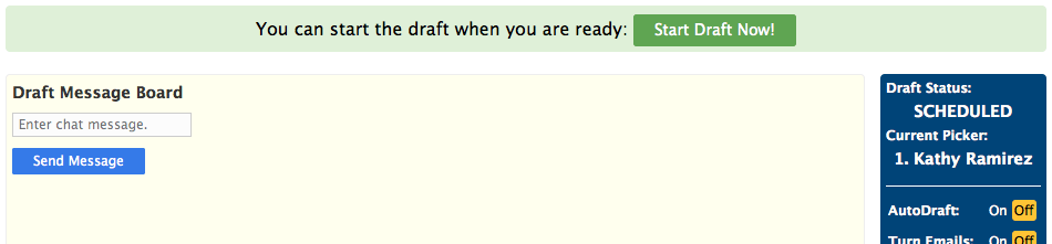 Sample Drafts | Youth Sports League Draft | OnlineDraft