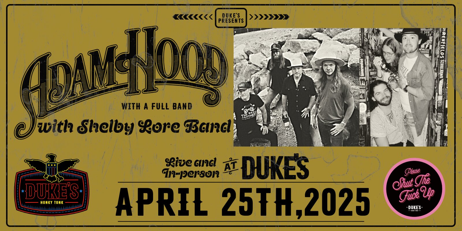 Adam Hood (full band) with Shelby Lore Band, Friday, April 25, 2025, 8 ...
