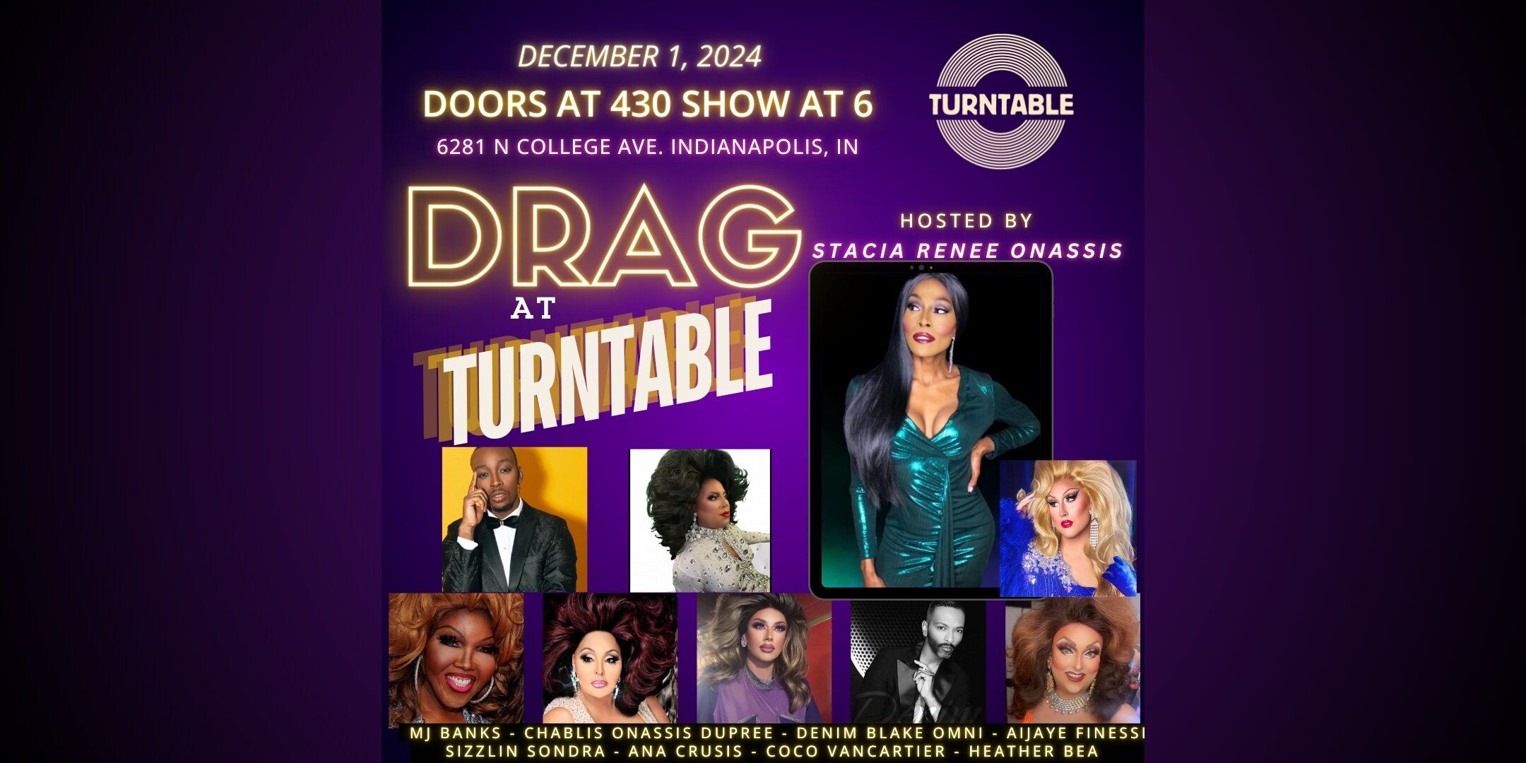 Drag at Turntable, Sunday, December 01, 2024, 6:00pm | Turntable ...