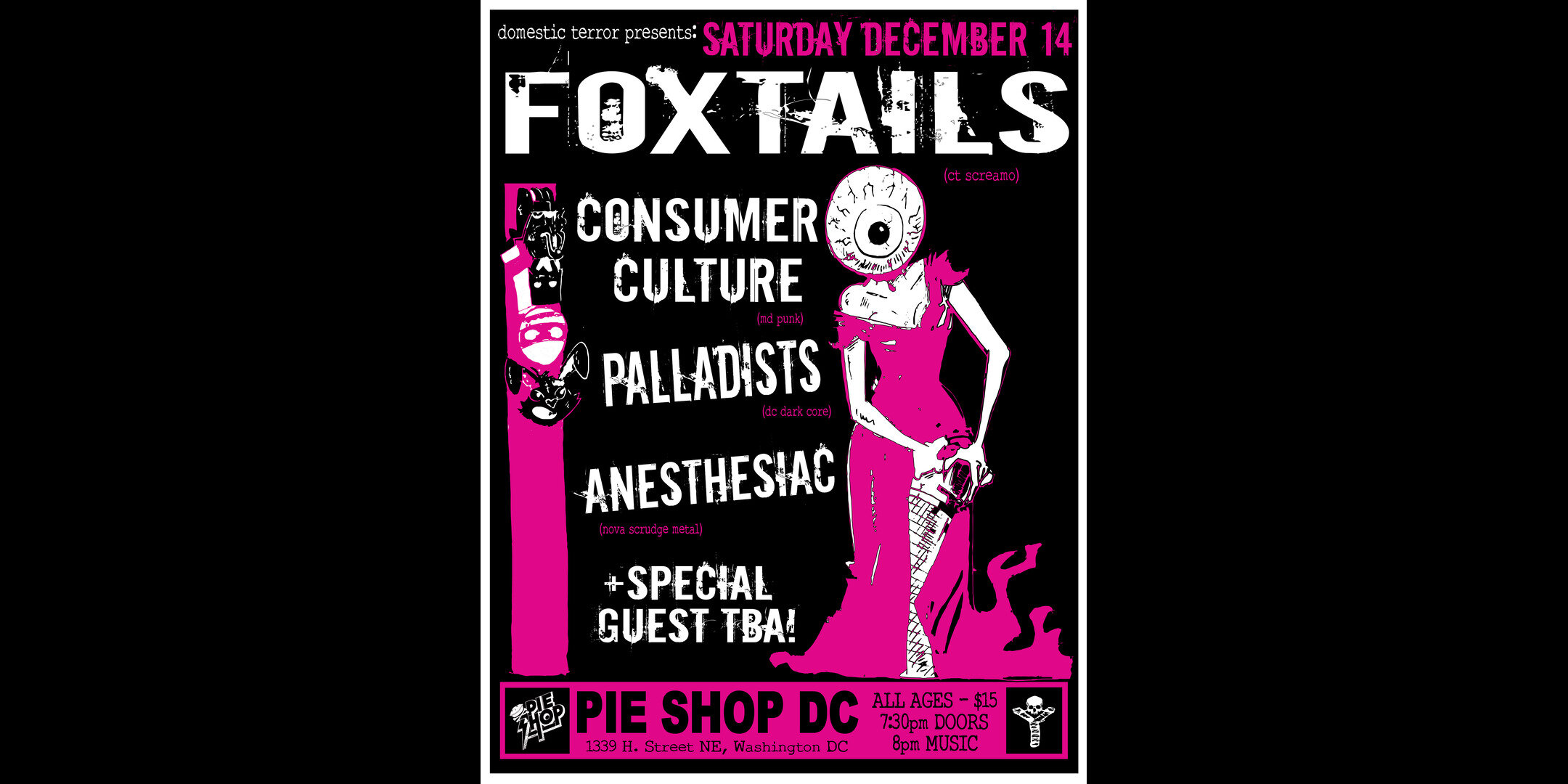 Foxtails w/ Consumer Culture, Palladists, Anesthesiac, Saturday ...