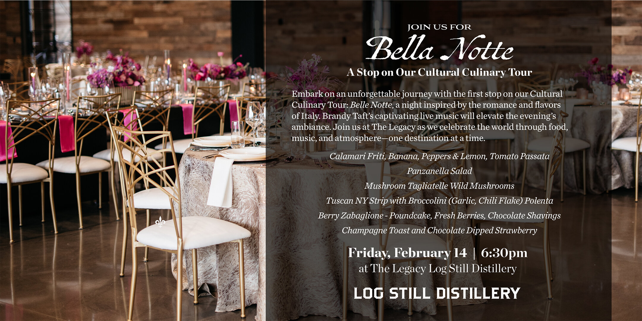 Bella Notte Dinner & Cocktail Experience , Friday, February 14, 2025, 6 ...