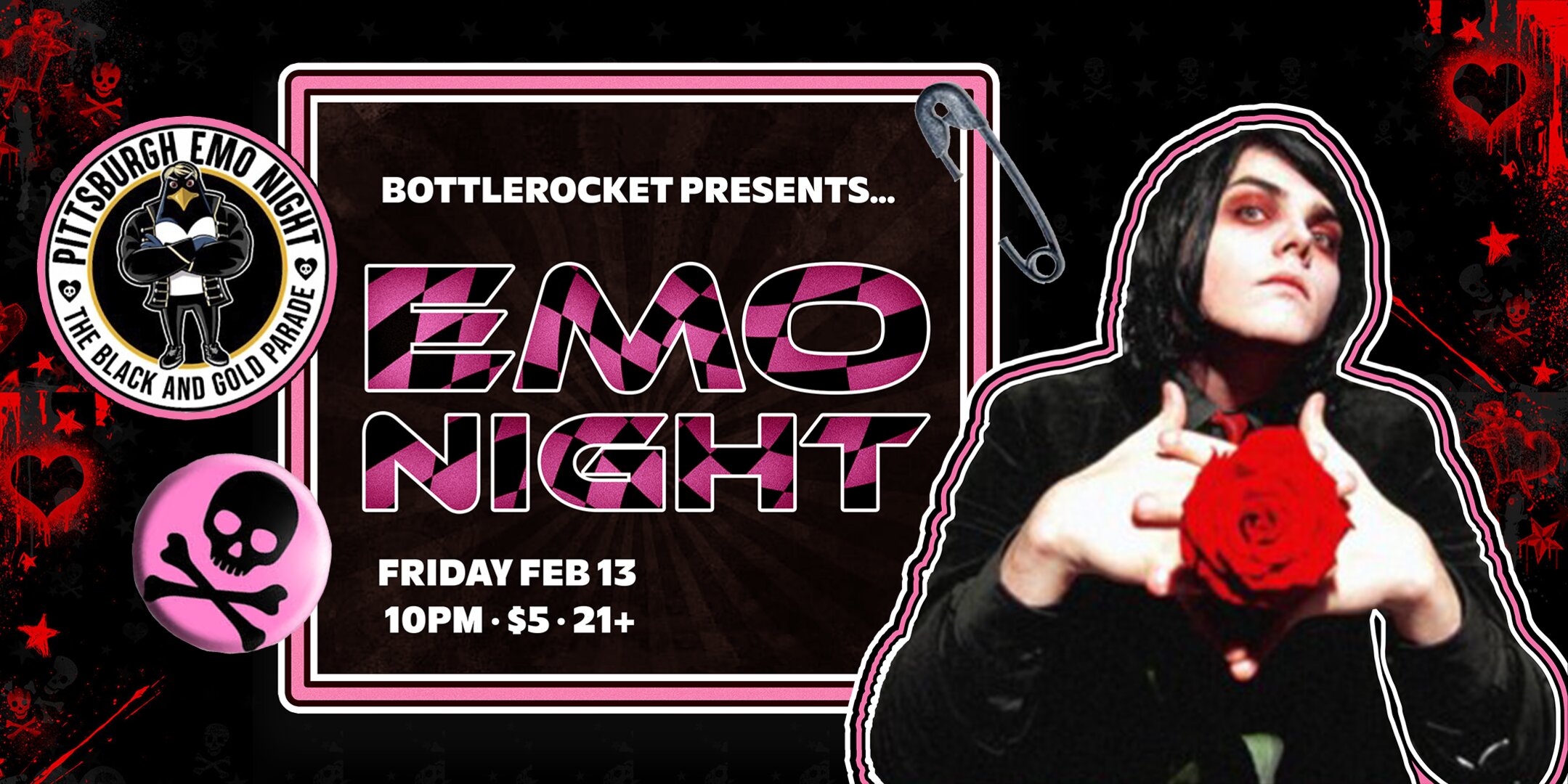 EMO NITE, Friday, February 13, 2026, 10:00pm | Bottlerocket Social Hall ...
