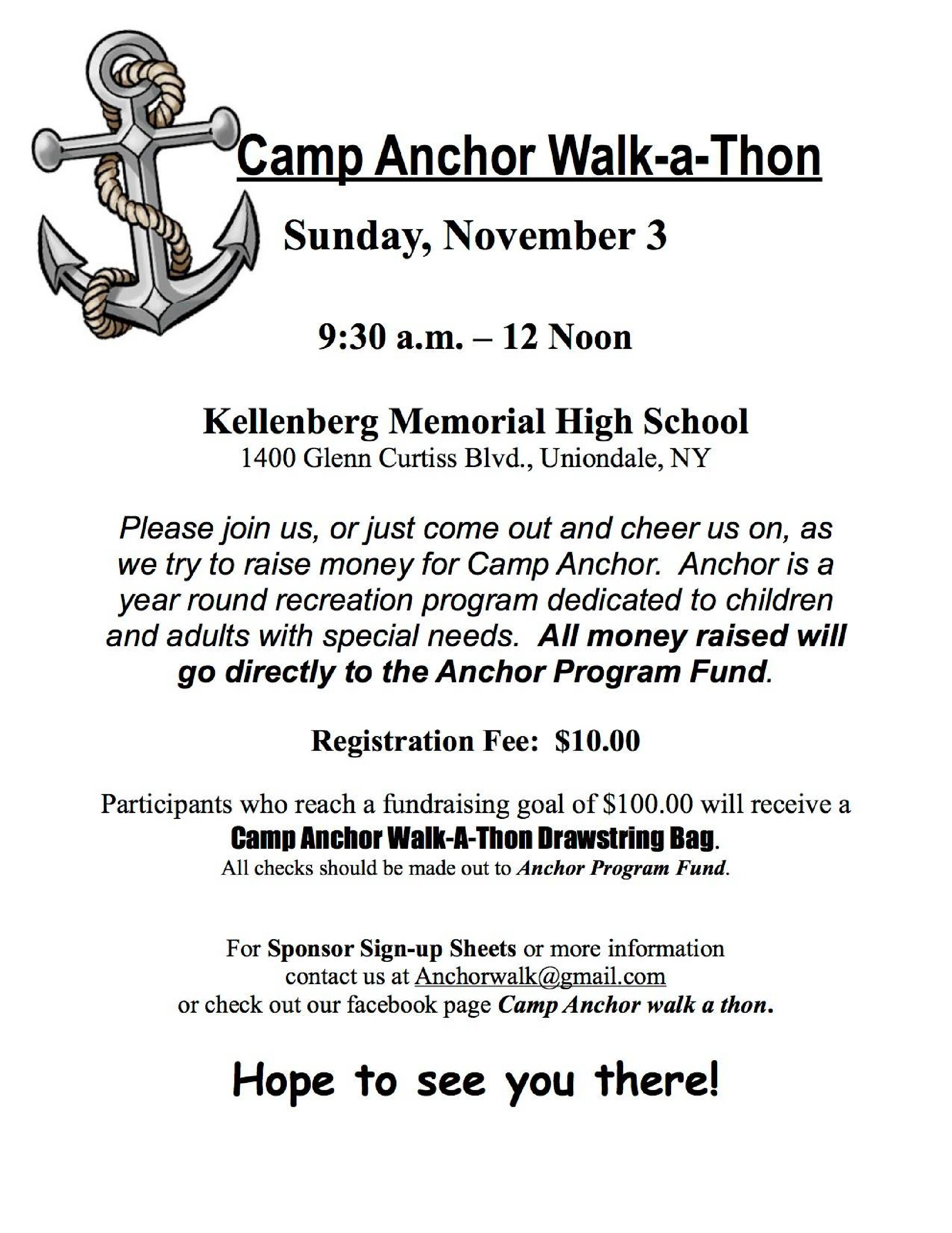 ANCHOR Walk Flyer – Kellenberg Memorial High School