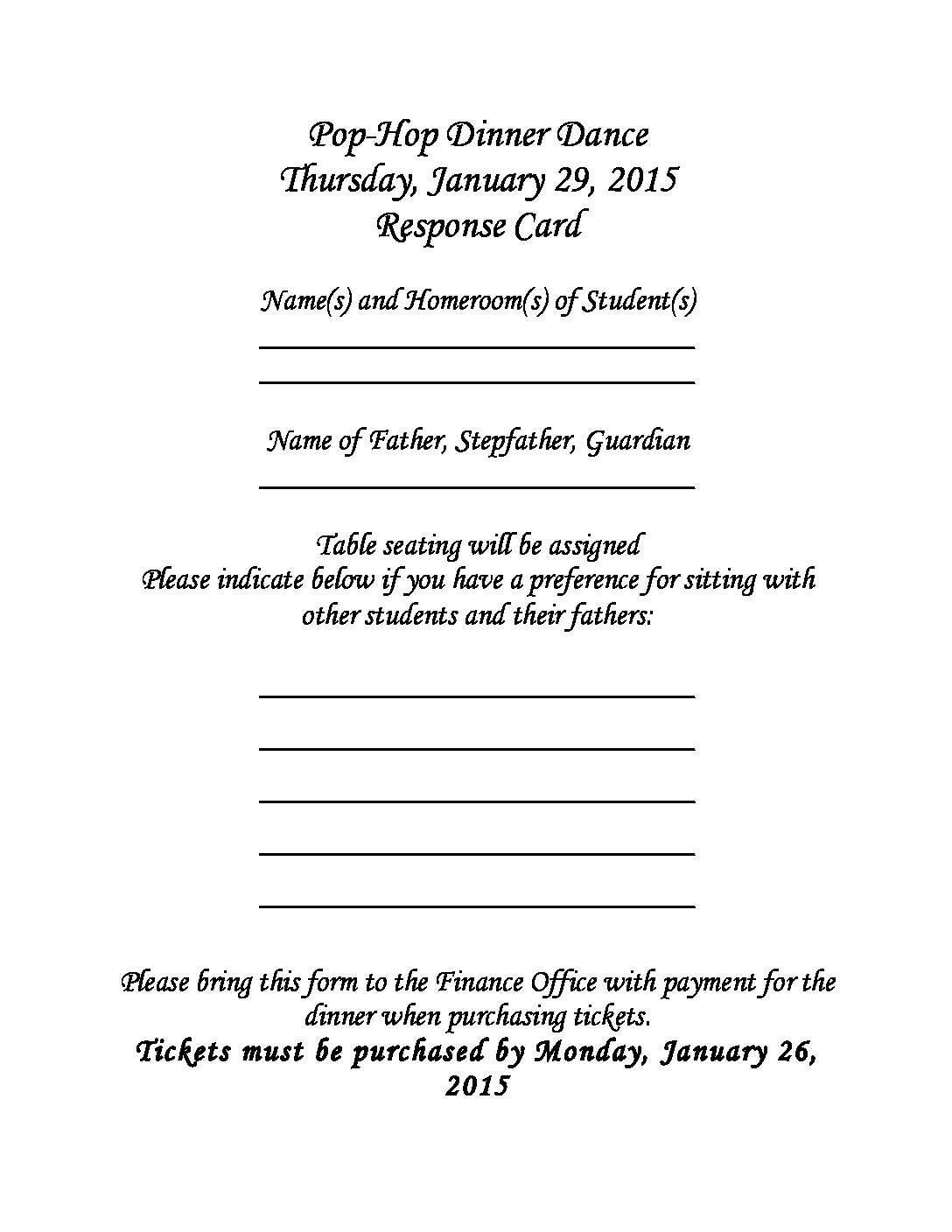 Response Card – Kellenberg Memorial High School