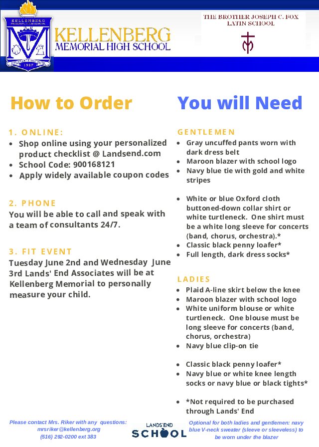 Latin School Lands’ End Uniform Information – Kellenberg Memorial High ...