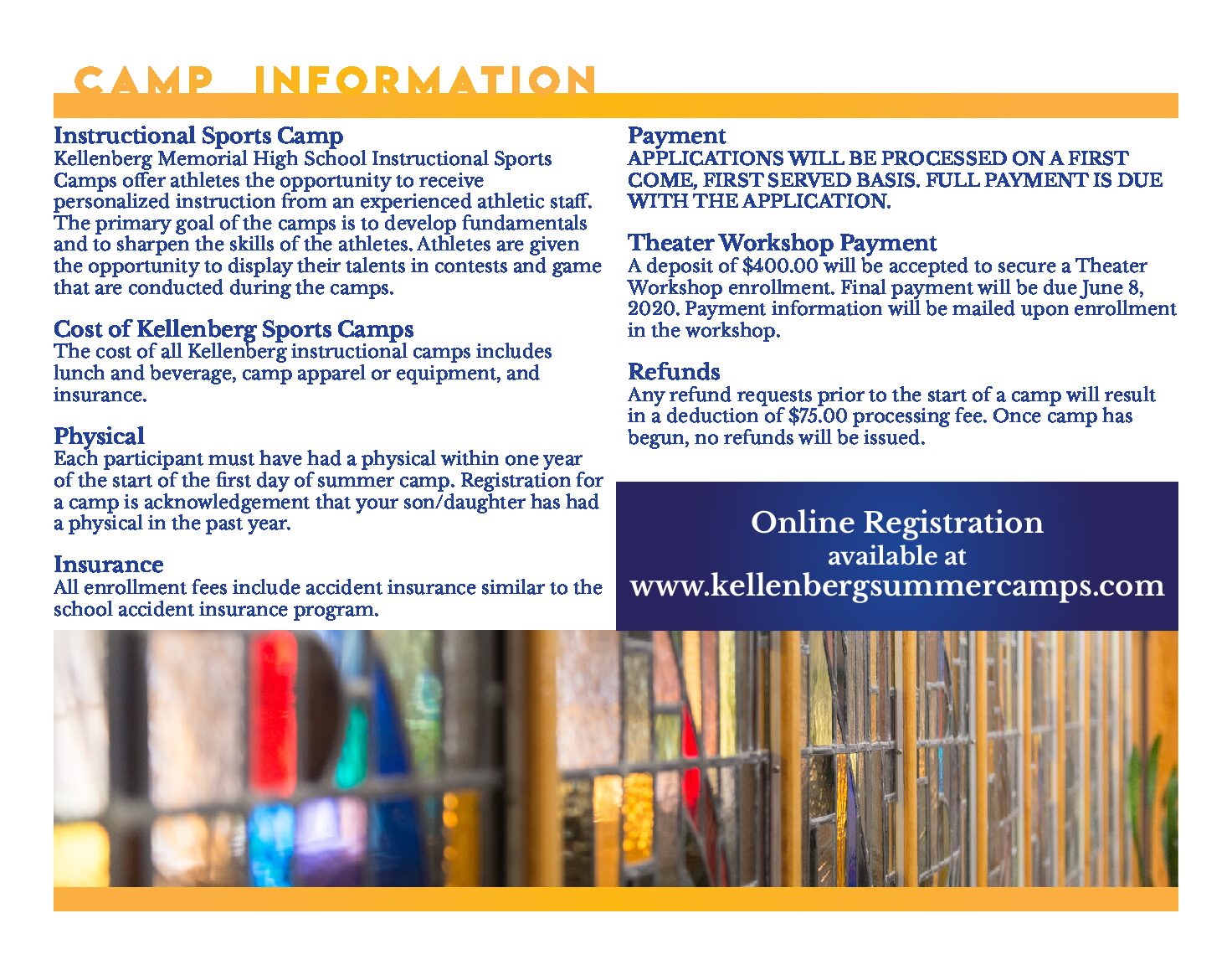 Summer Camps Printed Handout 2020 – Kellenberg Memorial High School