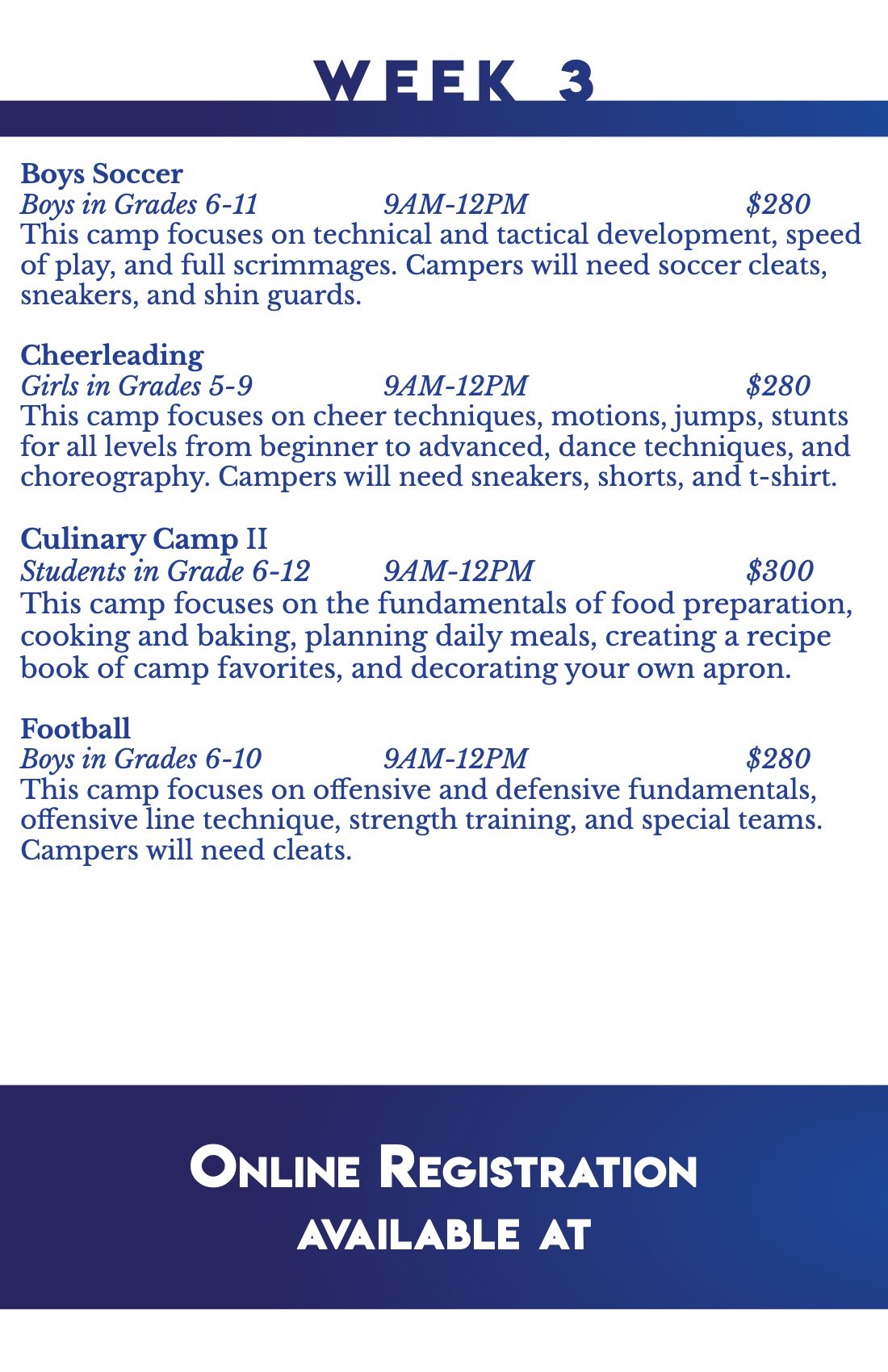 Summer Camps Printed Handout 2021 for Print 6-6 – Kellenberg Memorial ...